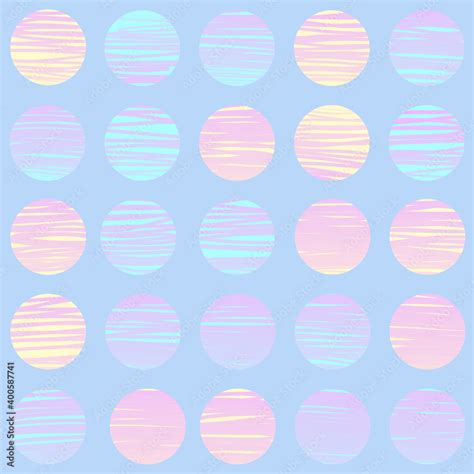 Seamless Repeating Grid Pattern Of Circles With Lines Against Light Blue Background Stock