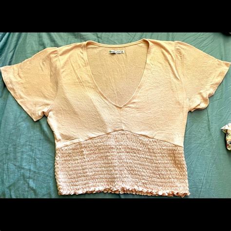 Abercrombie And Fitch Tops Smocked Waited V Neck Top Poshmark