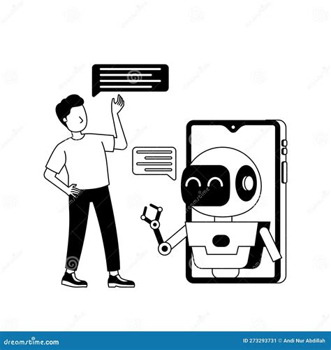 Human Interaction With Robot On Smartphone Or Chatbot Artificial Intelligence Chatting With Ai