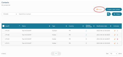 how do i export my contact list netim support