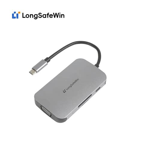 High Quality 7 Ports Type C Hub 7 In 1 Multiport Dock Station With 4K HD VGA Audio USB3 0 RJ45