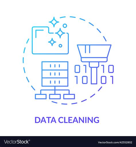 Data Cleaning Blue Gradient Concept Icon Vector Image
