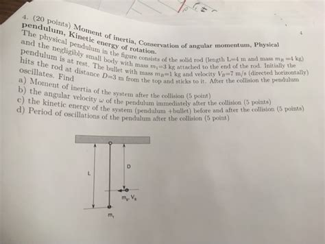 Solved 4 20 Points Moment Of Inertia Conservation Of