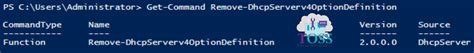 Remove Dhcpserverv4optiondefinition Powershell Toss