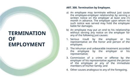 Labor Code Of The Philippines Power Point Pptx
