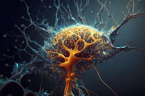 deep learning neural network of ai brain stock illustration