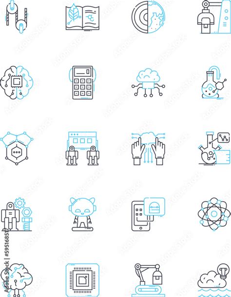 Microorganism Evolution Linear Icons Set Adaptation Mutation Selection Genetics Variation