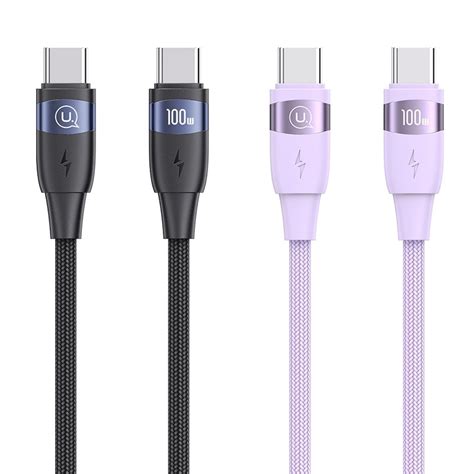 Usams Us Sj U M Type C To Type C Pd W Aluminum Alloy Fast Charging Data Cable Black