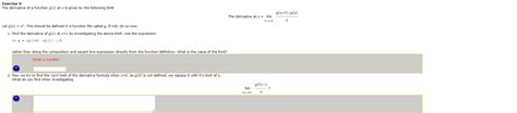 Solved Exercise 9 The Derivative Of A Function G X At X Is