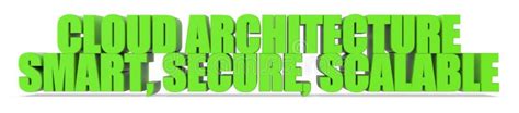 Cloud Architecture Smart Secure Scalable 3d Text Stock Illustration