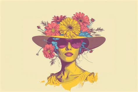 Drawing Flower Hat Art Portrait Premium Photo Illustration Rawpixel