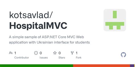 GitHub Kotsavlad HospitalMVC A Simple Sample Of ASP NET Core MVC Web Application With