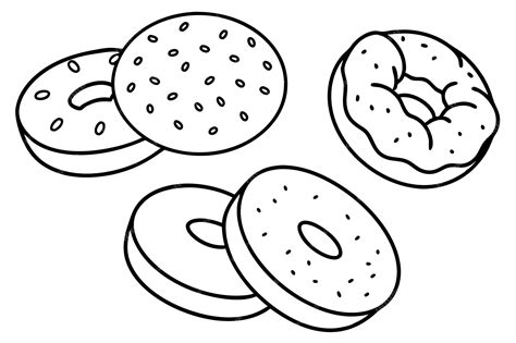 Premium Vector Bagels Line Art Showcasing Intricate Circular Bread Designs