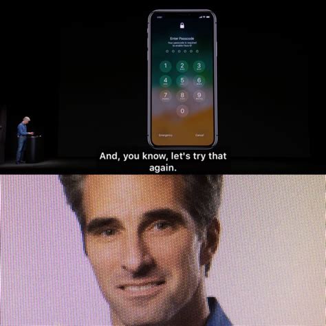 Face ID Fail Courtesy Craig Federighi 9GAG