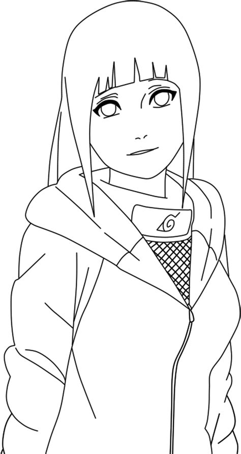 Naruto Shippuden Hinata Full Body Drawings Sketch Coloring Page