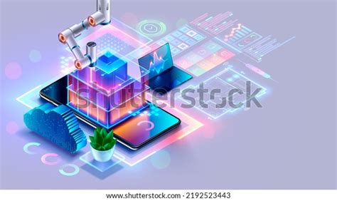 Development Hardware Software System Smart Building Stock Vector