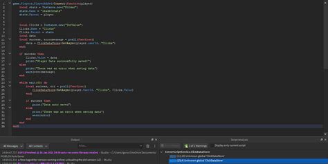 How Do I Make Make My Datastore Save Scripting Support Developer