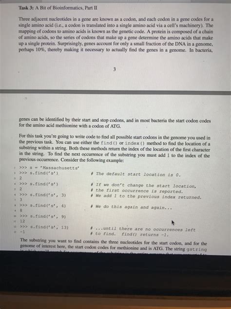 Solved Task A Bit Of Bioinformatics Part II Three Chegg Com