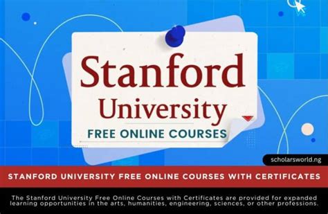 Stanford University Free Online Courses With Certificates 2025 Apply