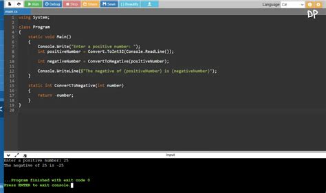C Program To Convert A Positive Number Into Negative