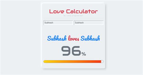 Love Calculator With Html Css And Javascript Coding In Nepal