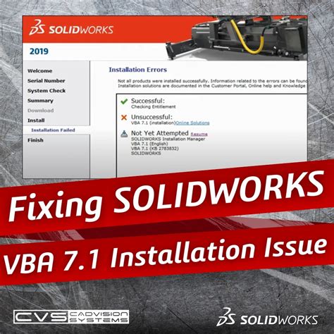Cadvision ⚙️ Trouble With Solidworks Vba 71 Installation Dont Let