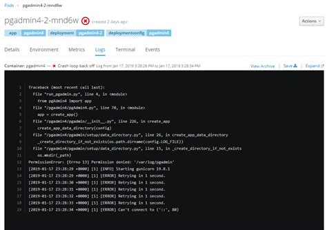 Postgresql How To Run PgAdmin In OpenShift Stack Overflow