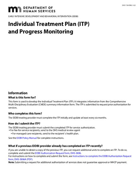 Dhs 7109 Eng Individual Treatment Plan Itp And Progress Monitoring