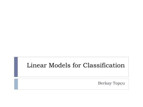 ppt linear models for classification powerpoint presentation free
