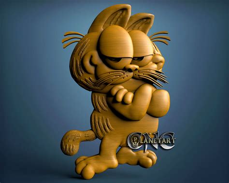 Garfield 3d Stl Model 10133 Cnc Planet Art