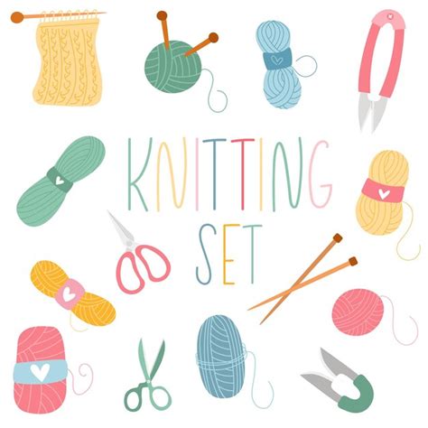 Premium Vector Needlework Tools Set Sewing And Knitting Objects