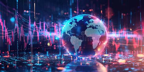 Digital Globe With Data Visualization And Glowing Connections