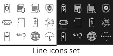 Set Line Umbrella Bluetooth Connected Upload File Micro Sd Memory Card Gamepad Smartphone