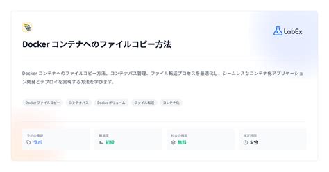 Docker コンテナへのファイルコピー方法 Labex