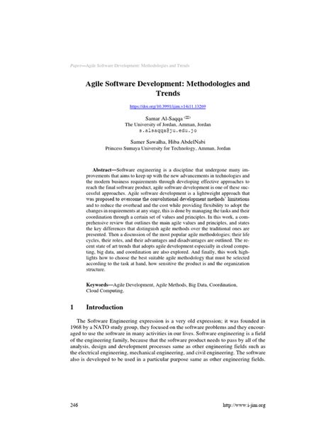 Agilesoftwaredevelopmentmethodologies Pdf Scrum Software