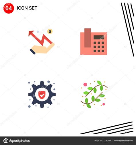 Mobile Interface Flat Icon Set Pictograms Hand Setting Statistic Call Stock Vector By ©flatart