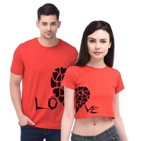 Printed Cotton Custom Couple T Shirts At Rs 199piece In New Delhi Id