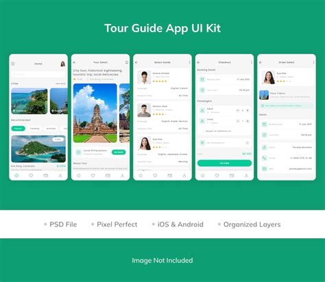 Premium Psd Tour Guide App Ui Kit