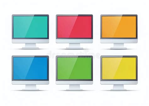 Colorful Flat Design Monitor Icons For Modern Uiux Design A