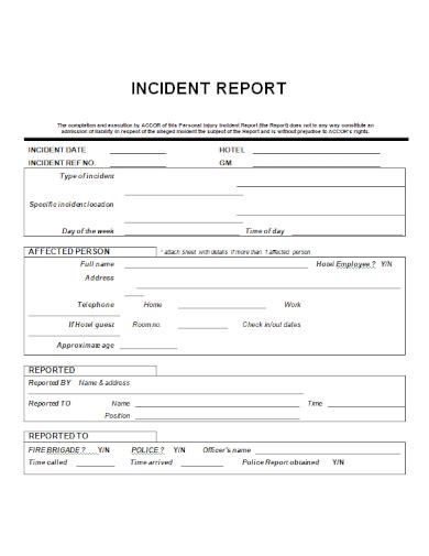 FREE 10 Hotel Incident Report Samples In PDF DOC ReportForm Net