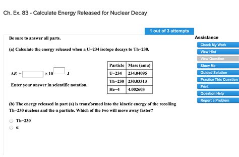Solved Ch Ex 83 Calculate Energy Released For Nuclear