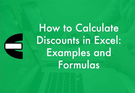 How to Calculate Discounts in Excel: Examples and Formulas | Excel, Writing steps, Excel formula