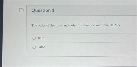 Solved Question The Order Of The Rows And Columns Is Chegg