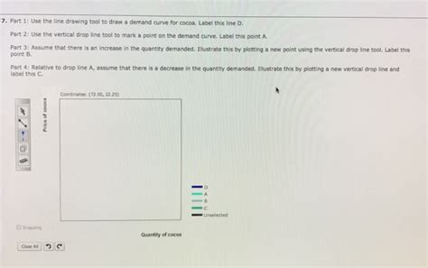 solved use the line drawing tool to draw a demand curve for