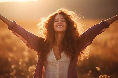 Premium Photo Beautiful Woman Arms Raised Pose