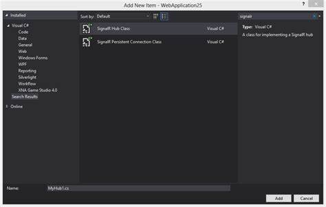 Unhandled Exception Microsoft ASP NET SignalR