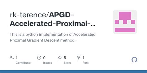 github rk terence apgd accelerated proximal gradient descent method