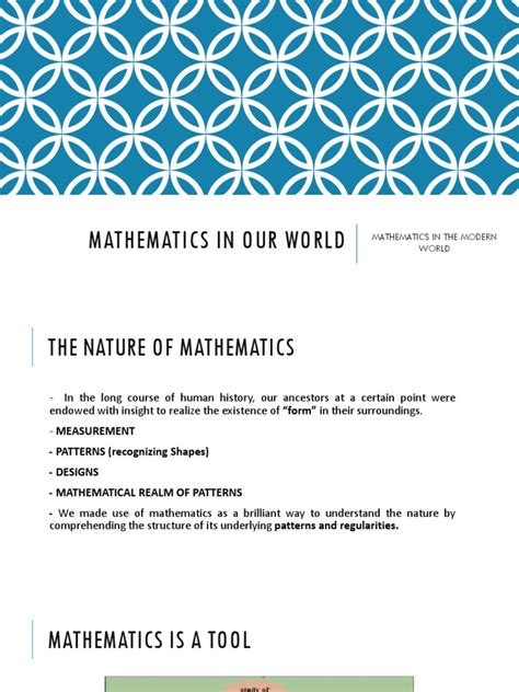 mathematics of patterns exploring the structures and symmetries found