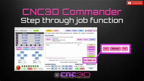 cnc3d commander step through job feature powerful grbl control