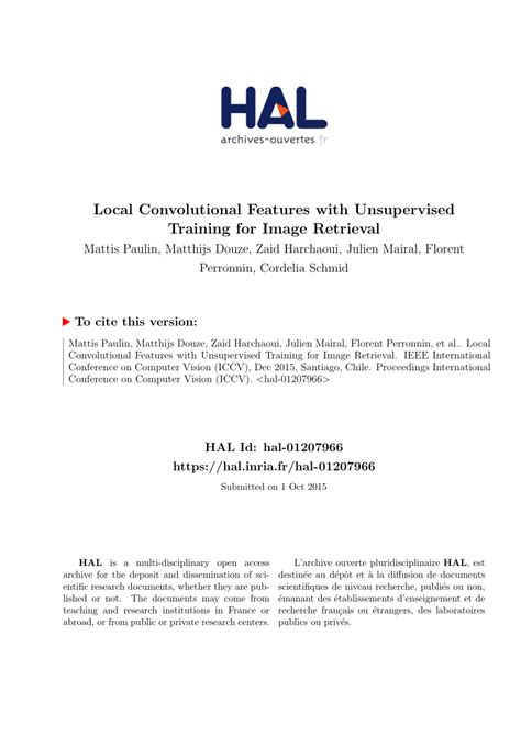 pdf local convolutional features with unsupervised training for image